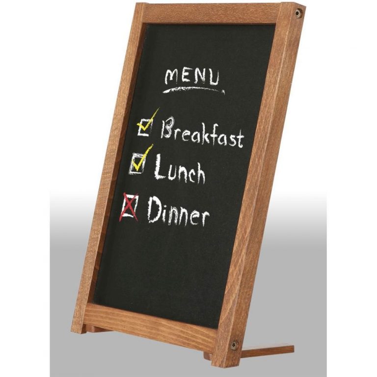Infotavle bord 25x33cm med træramme mørklakeret | menutavle